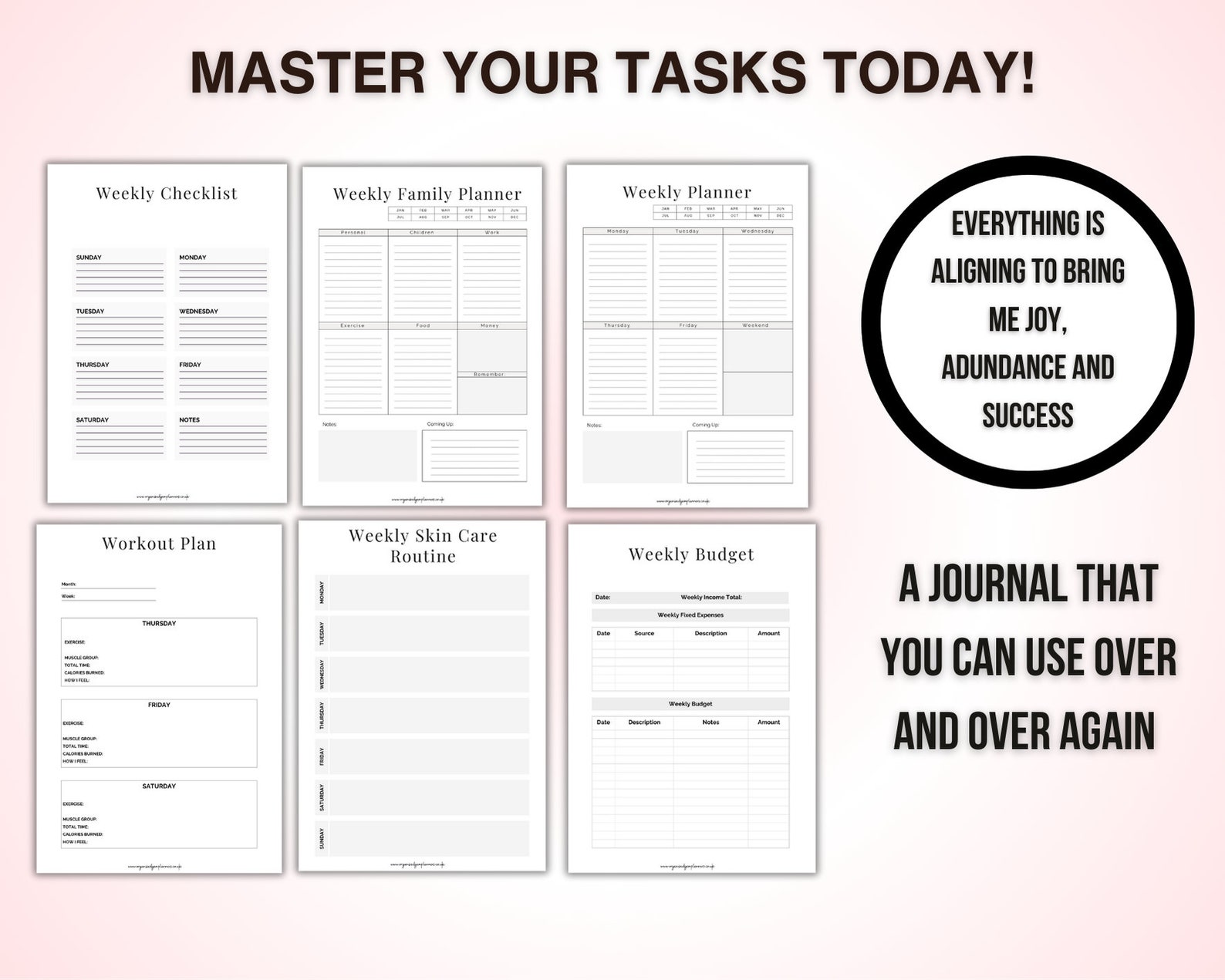 Weekly Task Planner Printable, Task Organiser Printable, Weekly Agenda ...