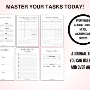 Weekly Task Planner Printable, Task Organiser Printable, Weekly Agenda ...