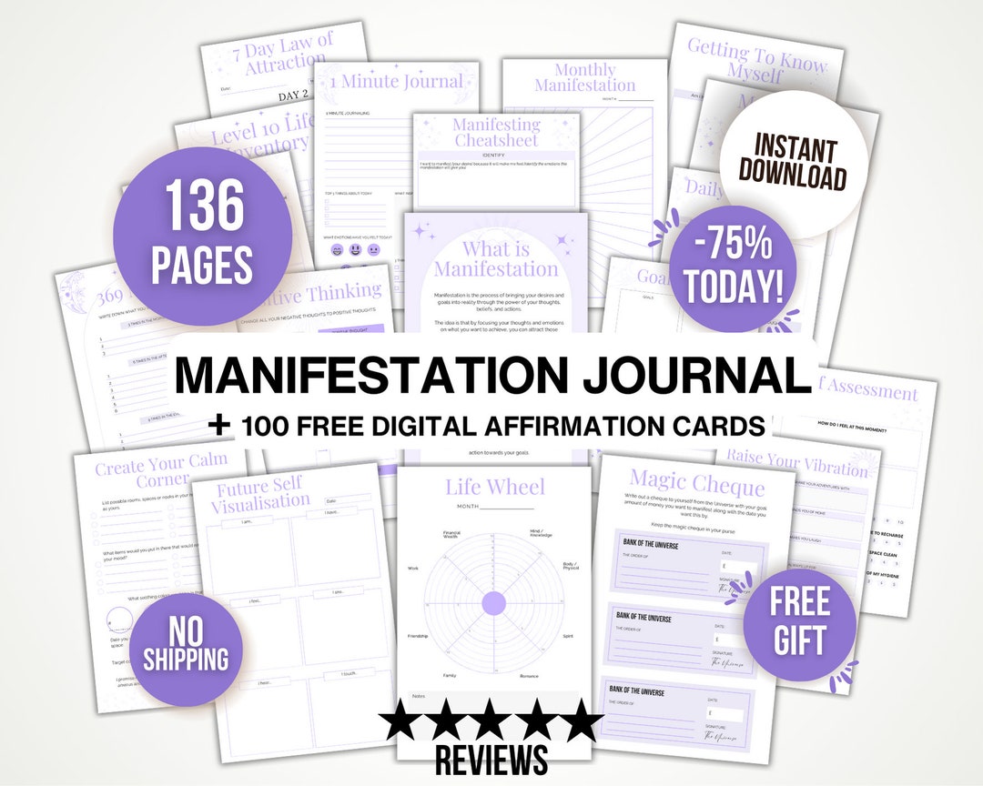 Printable Manifestation Journal Manifestation Journal Workbook, Self ...