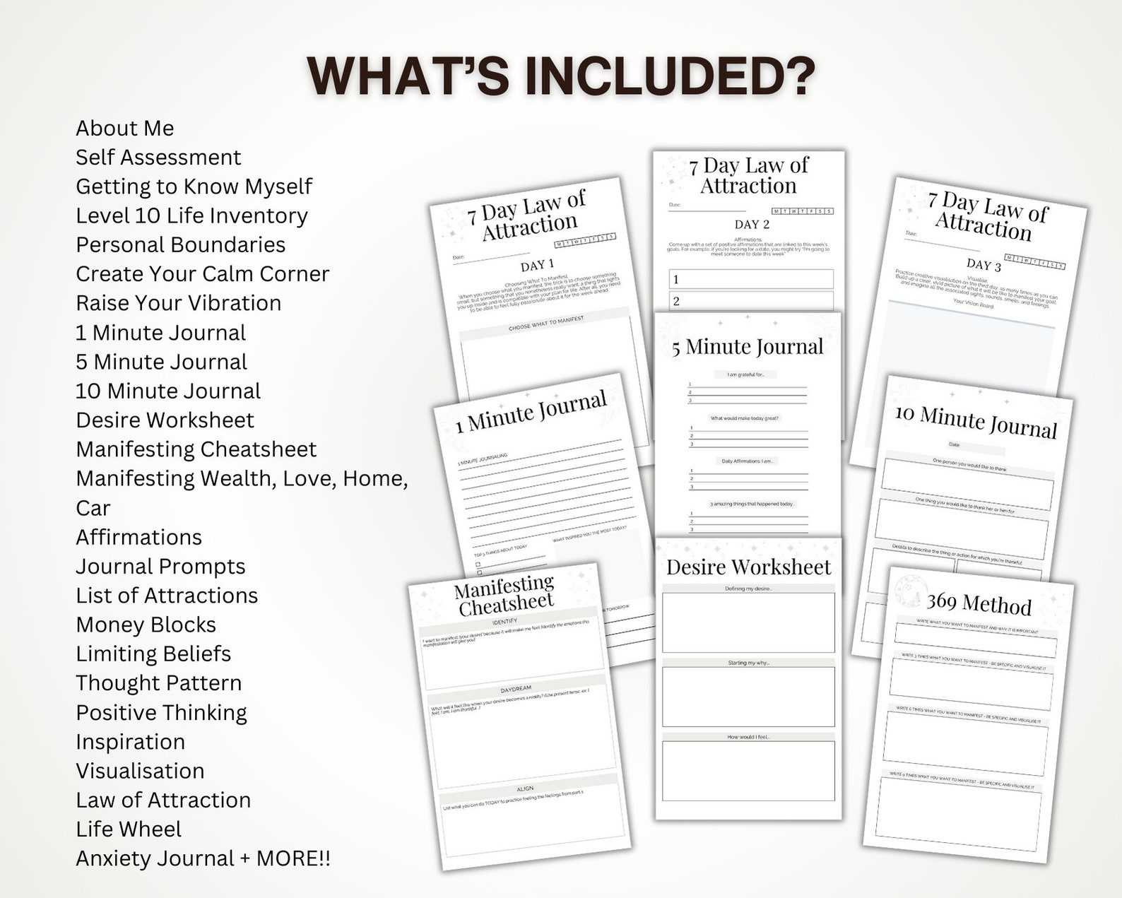 Printable Manifestation Journal Printable Manifestation Workbook, Law ...