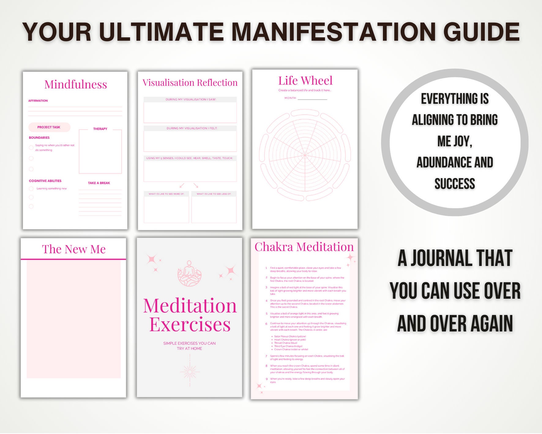 Pink Manifestation Journal Printable, Printable Manifestation Journal ...