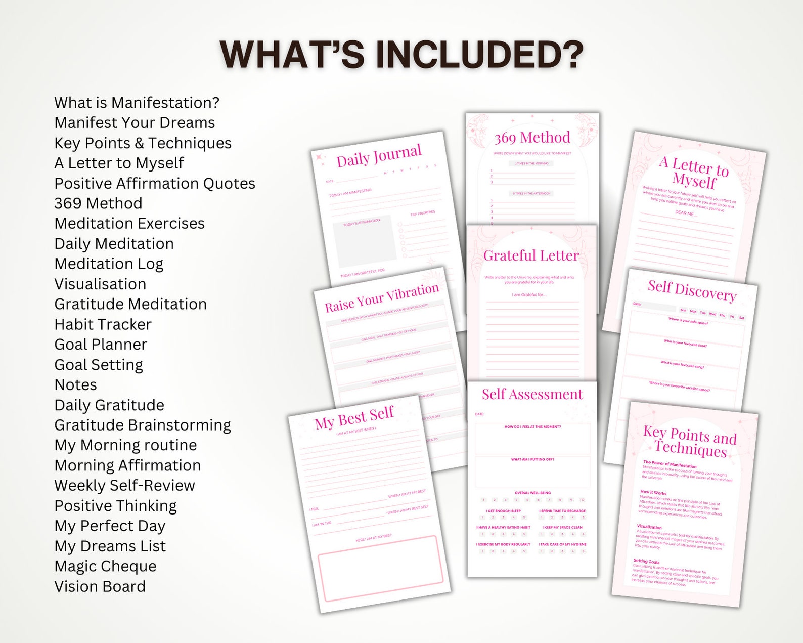 Pink Manifestation Journal Printable, Printable Manifestation Journal ...