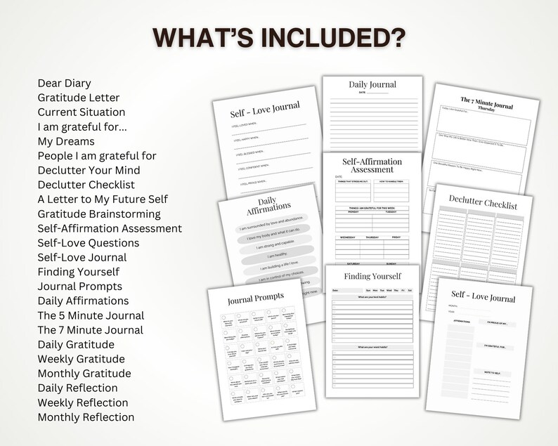 Printable Gratitude Journal, Gratitude Journal, Daily Mindfulness ...