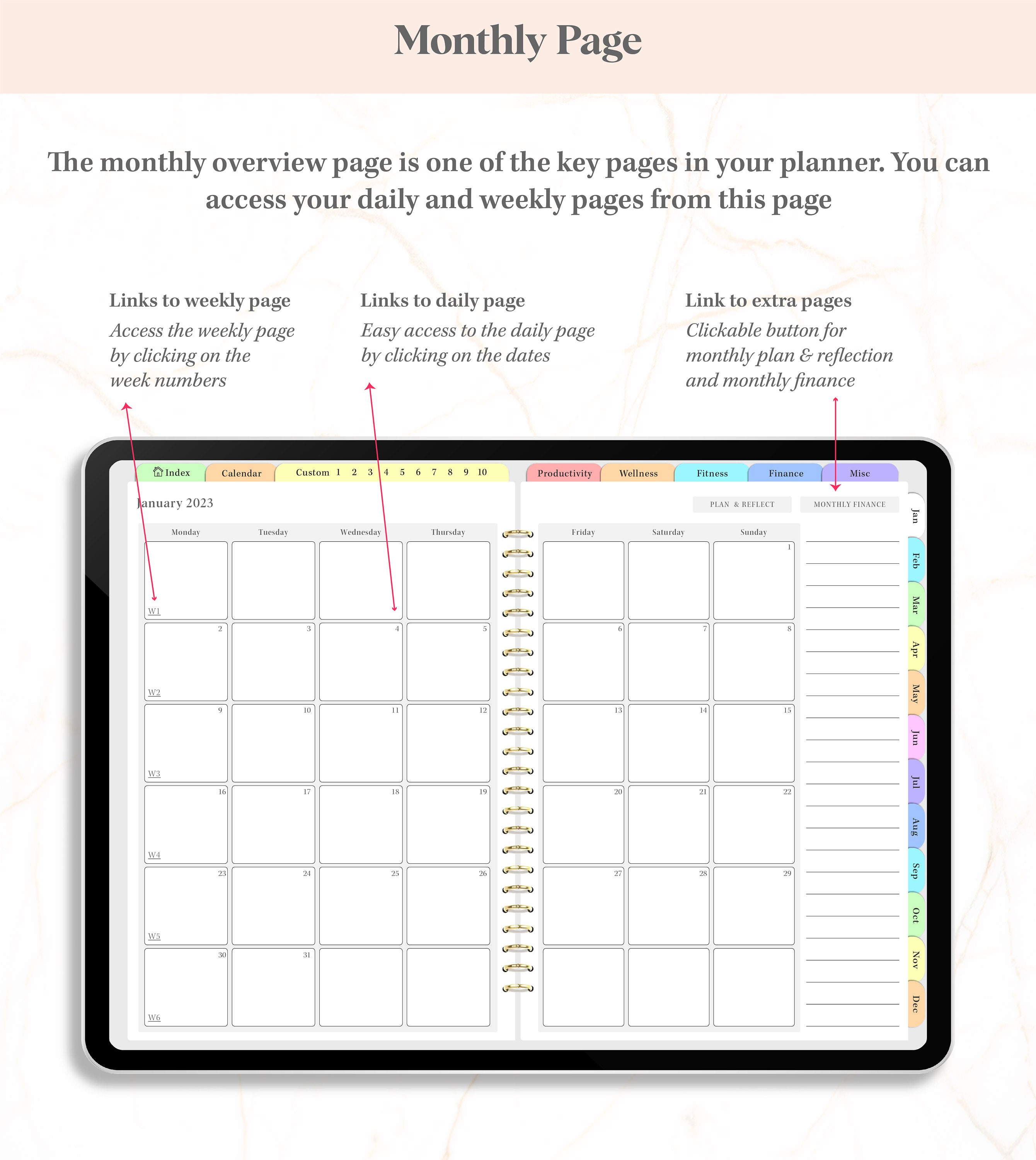 Premium Digital Planner 2024 2025 Undated iPad Goodnotes Notability ...