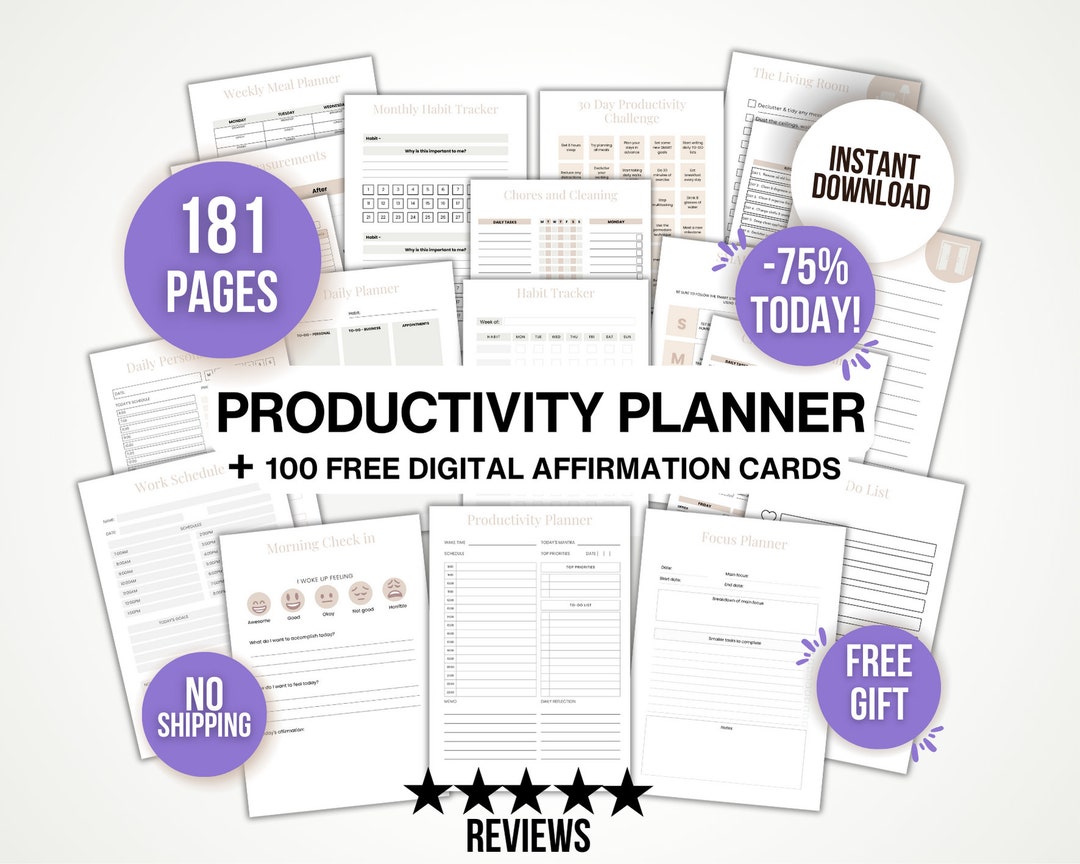 Printable Productivity Planner, Productivity Planner Printable, Time ...