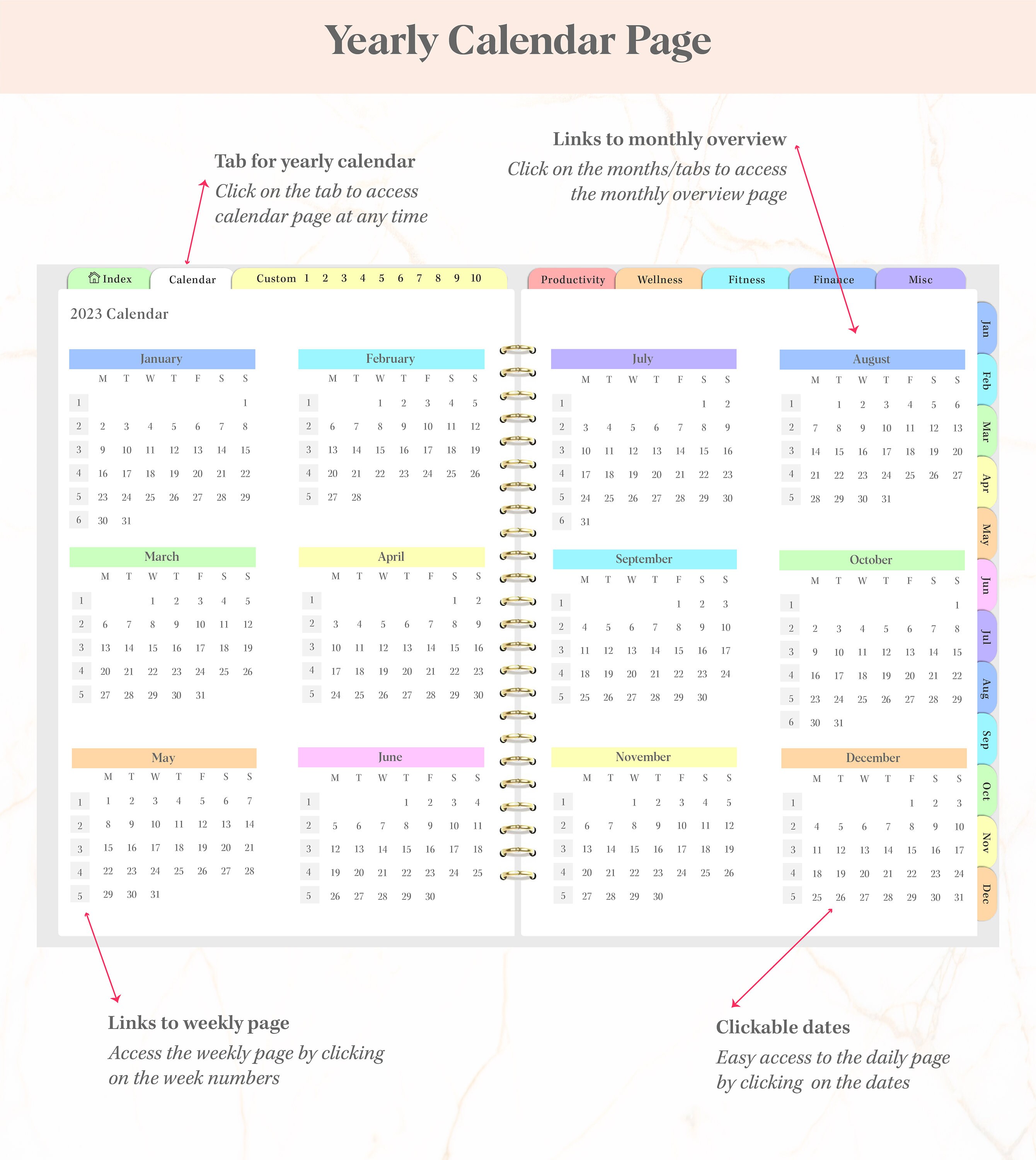 Premium Digital Planner 2024 2025 Undated iPad Goodnotes Notability ...