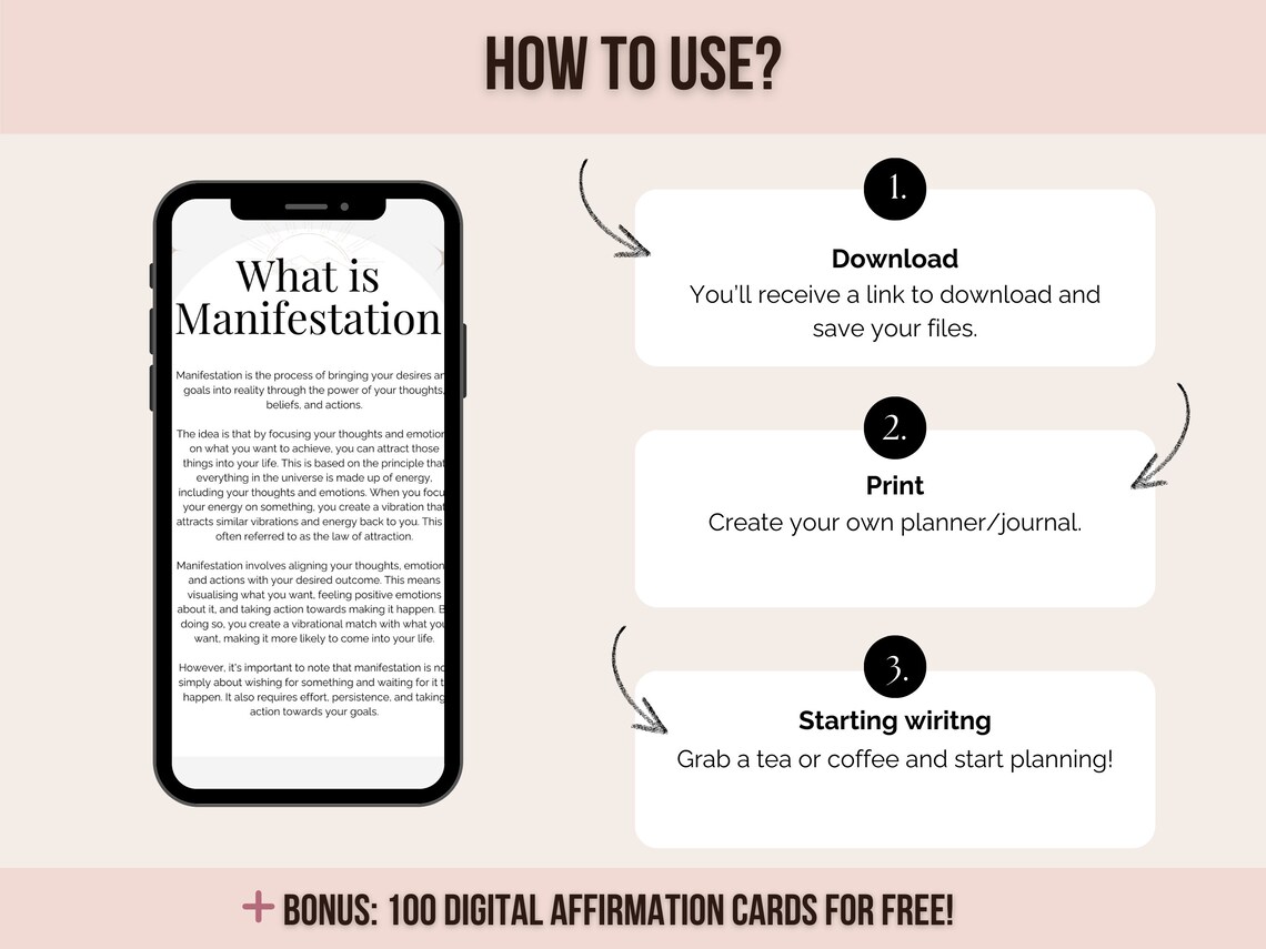 Printable Manifestation Journal Printable Manifestation Workbook, Law ...