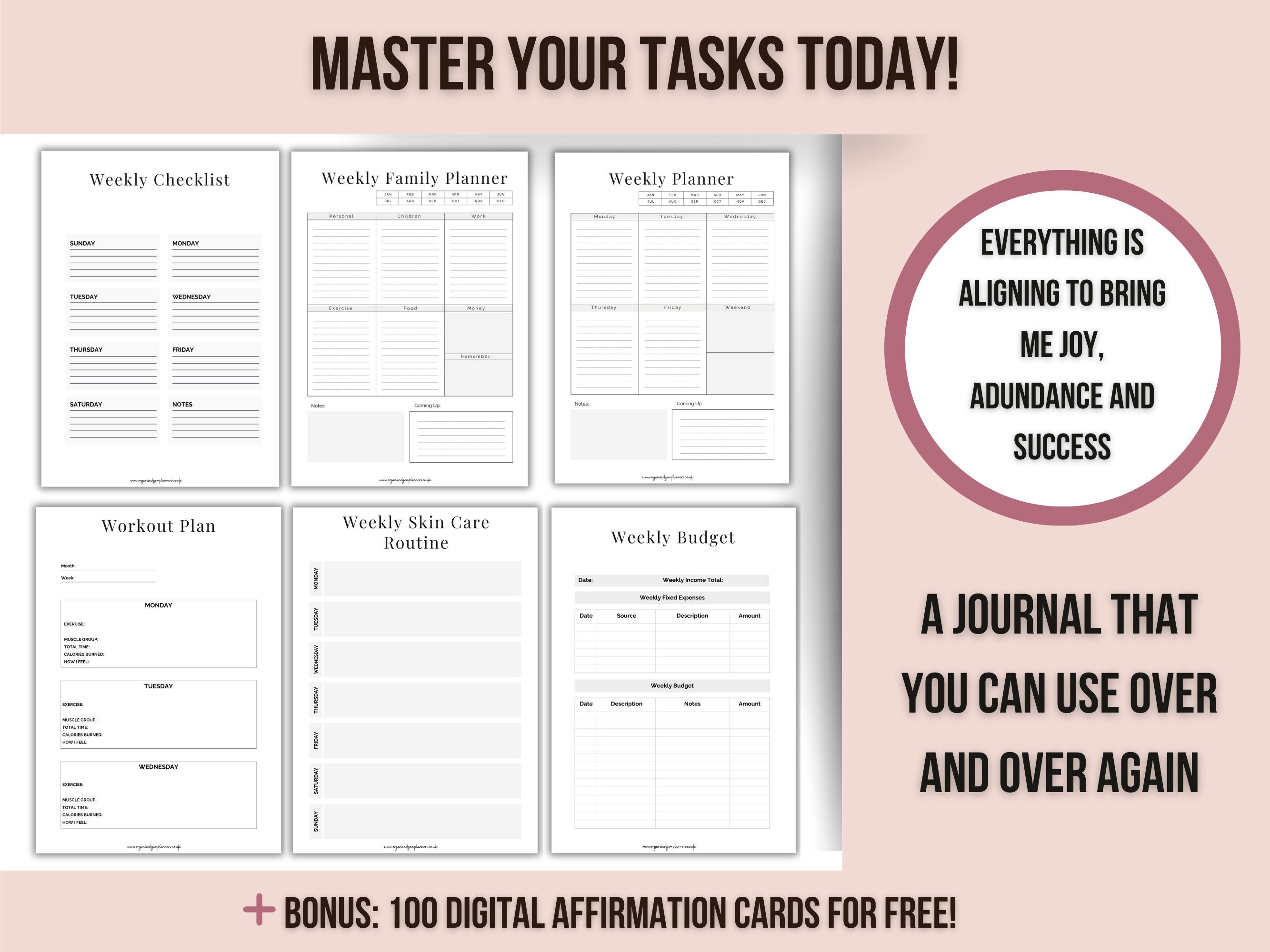 Weekly Planner Printable, Task Organizer Printable, Weekly Agenda ...