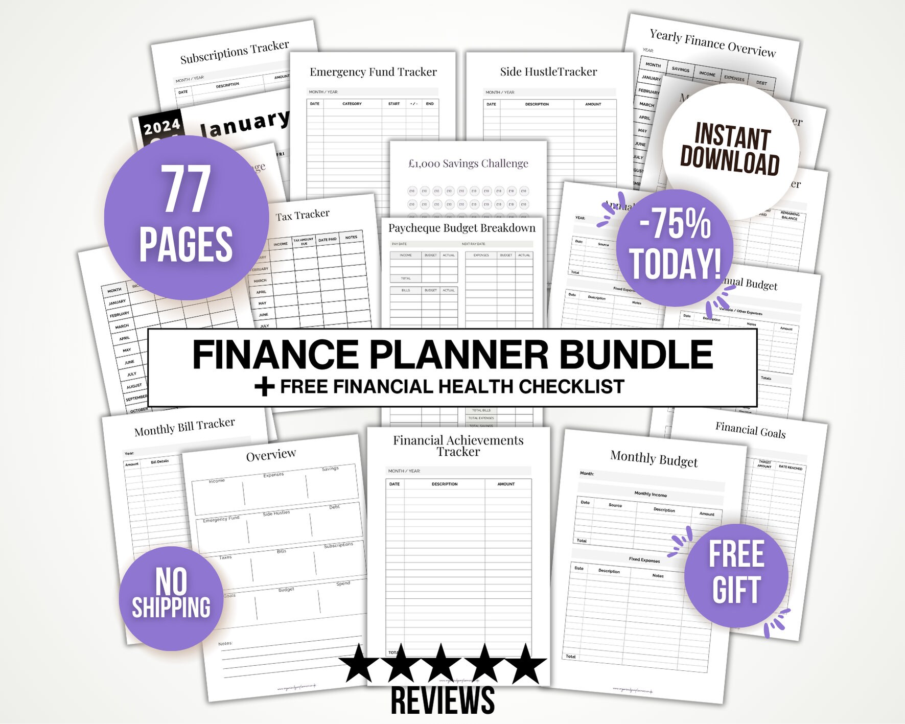 Finance Planner Bundle Printable, Financial Planner Printable, Budget ...