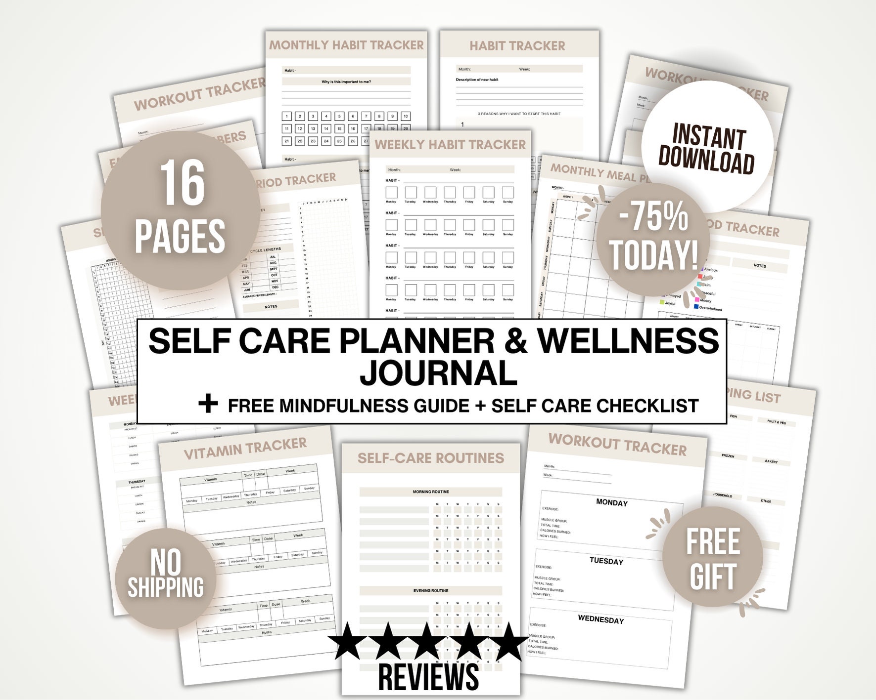 Printable Wellness Journal, Wellness Journal Printable, Self Care ...