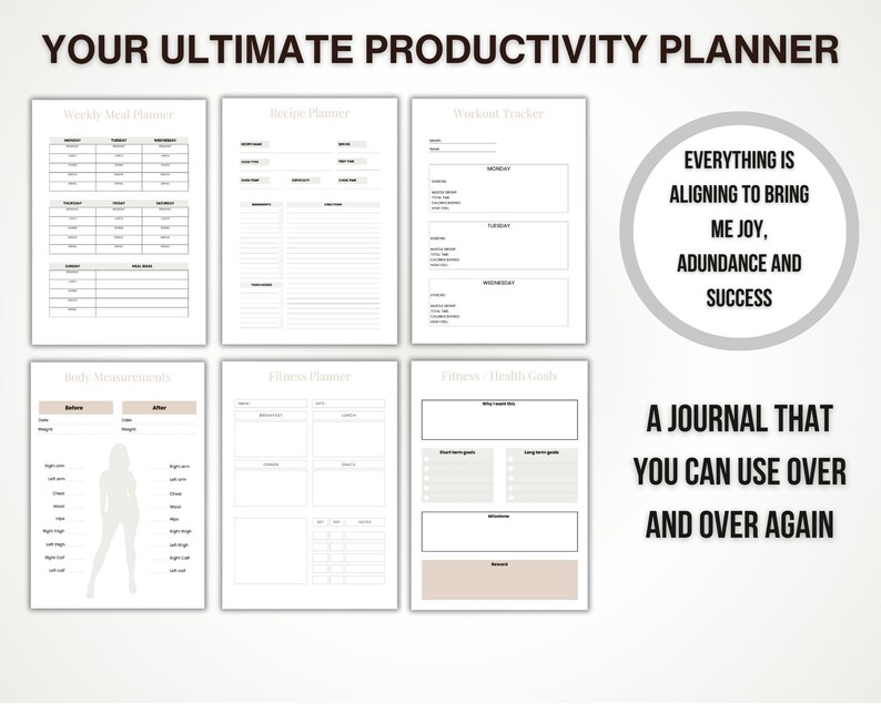Printable Productivity Planner, Productivity Planner Printable, Time ...