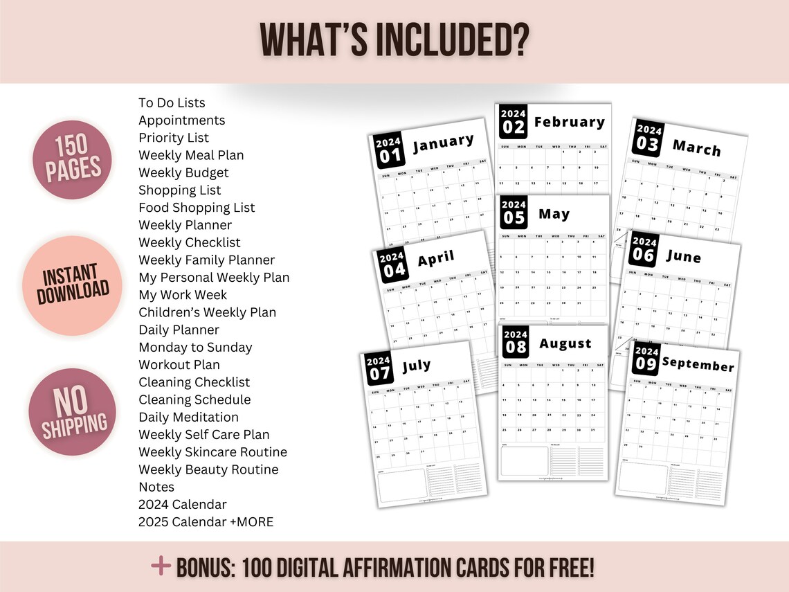 Weekly Planner Printable, Task Organizer Printable, Weekly Agenda ...