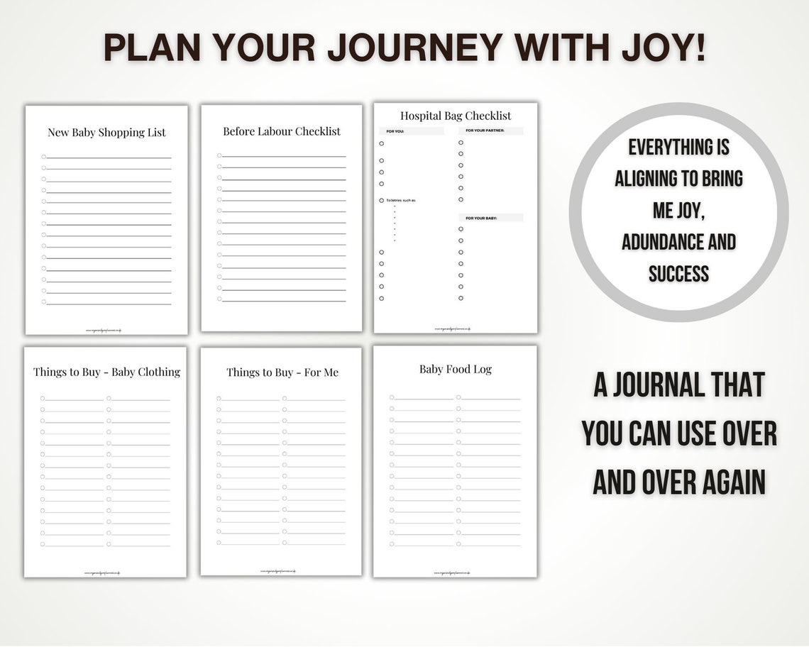 Printable Pregnancy Checklists, Maternity Planner, Printable Baby Prep ...