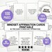 Mindset Affirmation Cards Printable, Motivational Affirmation Printable ...