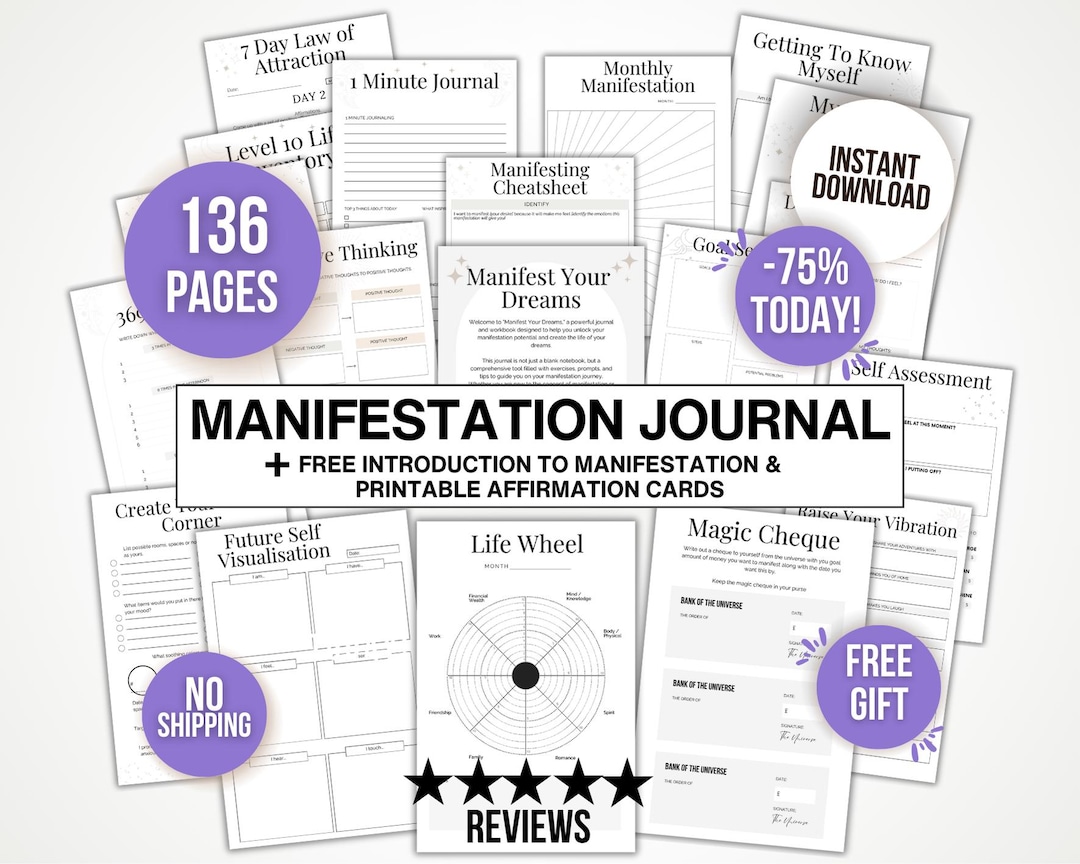 Printable Manifestation Journal Printable Manifestation Workbook, Law ...