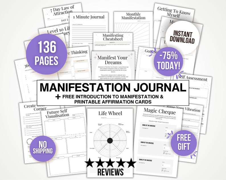 Printable Manifestation Journal Printable Manifestation Workbook, Law ...