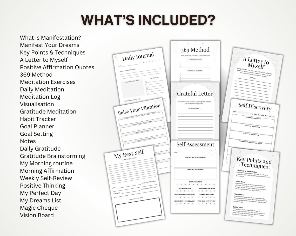 Printable Manifestation Journal Printable Manifestation Workbook, Law ...