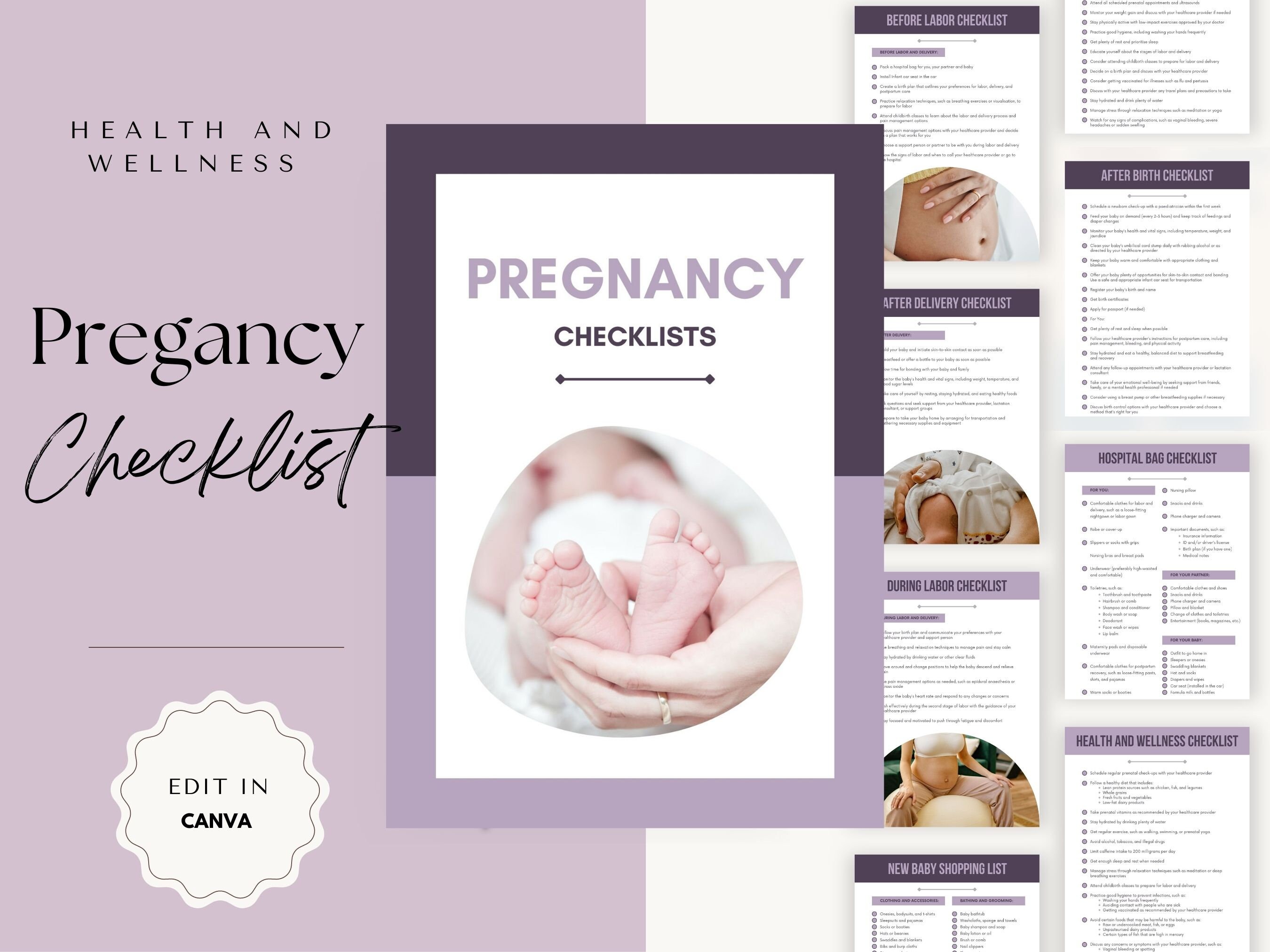 Printable Pregnancy Checklists Maternity Planner Printable - Etsy