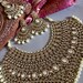 Antique Gold Bridal Polki Jewelry Set/bridal Choker Set/mehndi Polish Bridal Set/polki Necklace ...