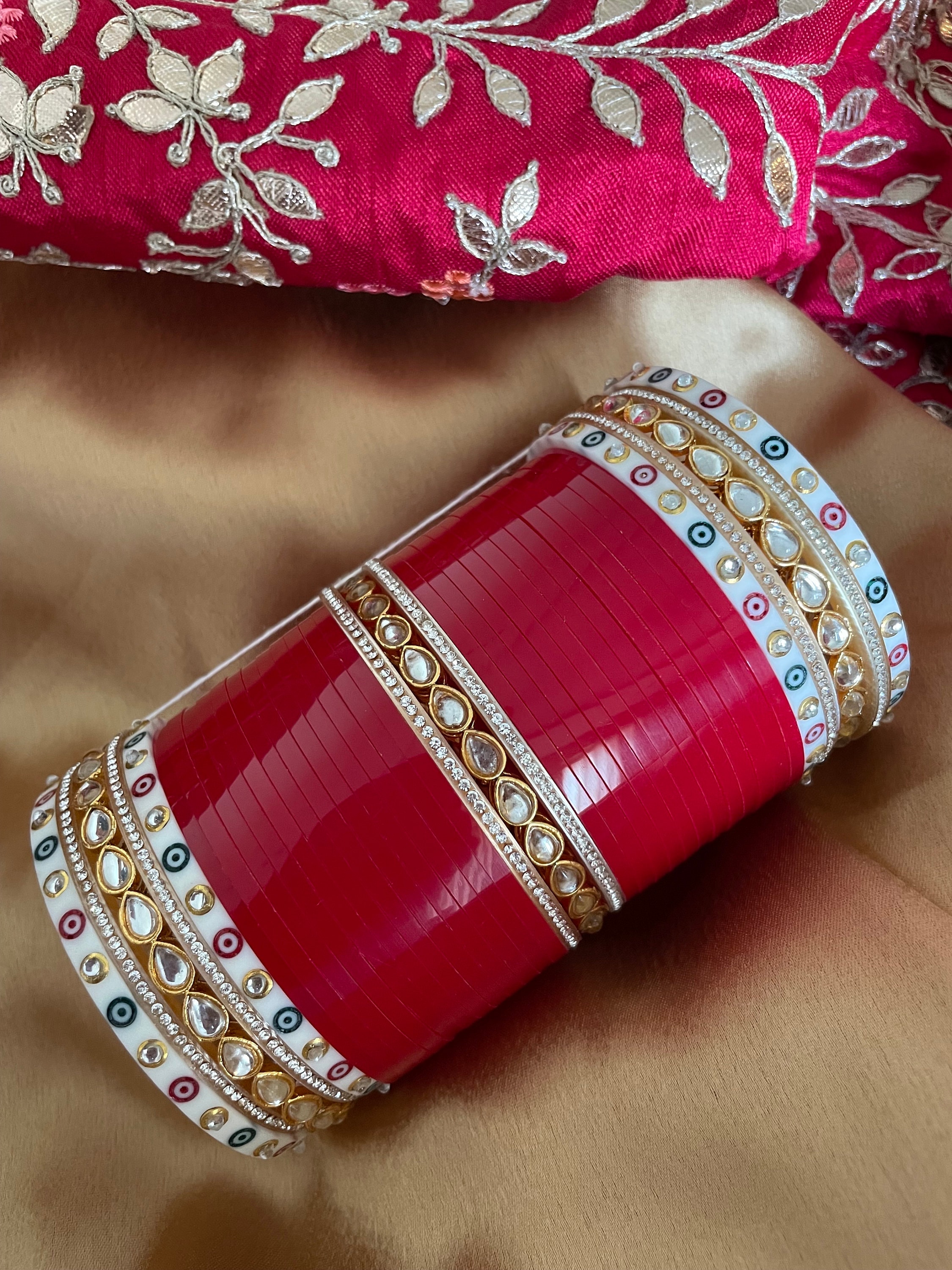 Red Bridal Choora/kundan Bridal Chooda/punjabi Wedding Choora ...