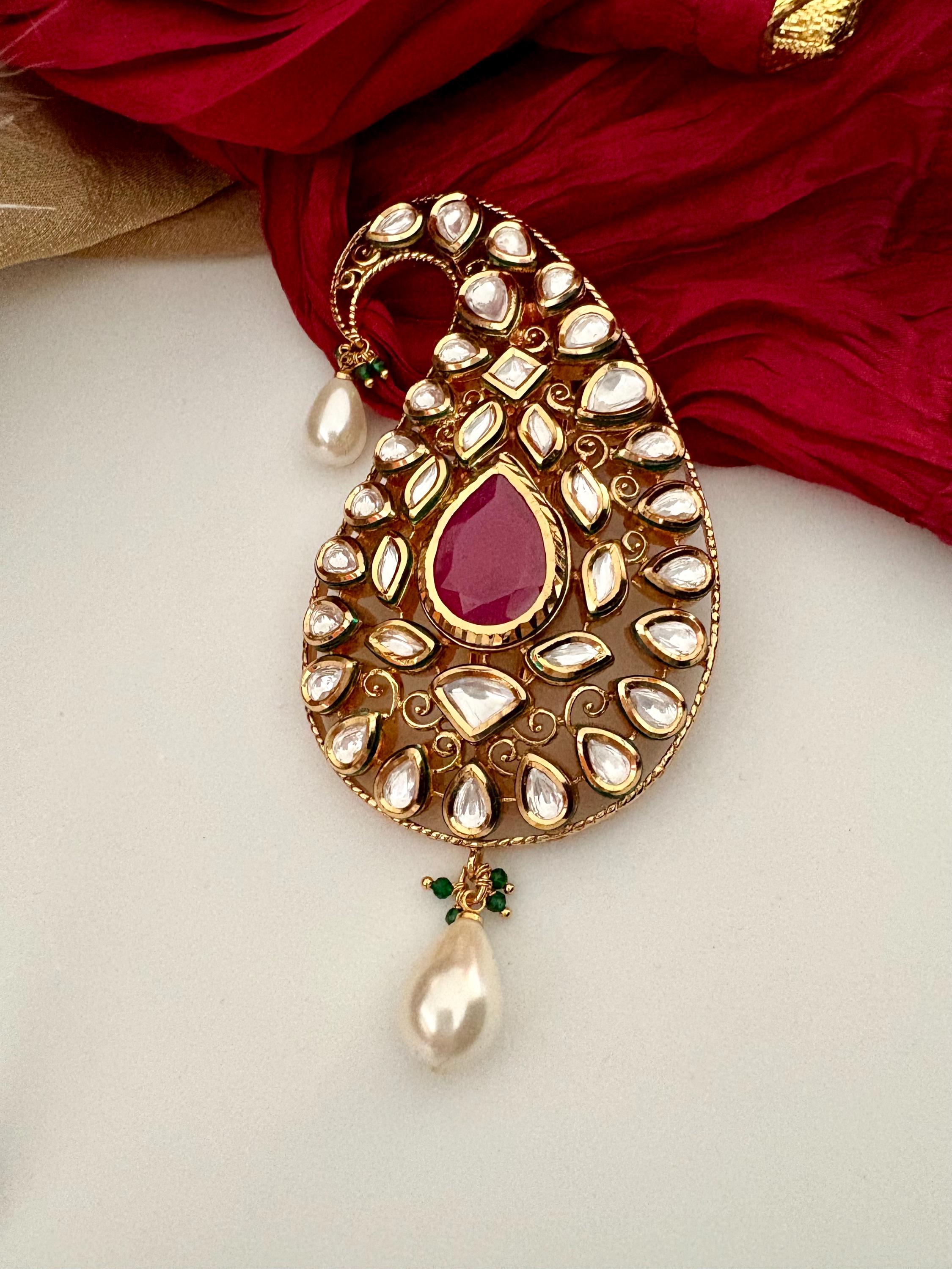 Green Kundan Kalgi/bridegroom Feather Kalgi/safa/sarpech/turban Kalgi ...