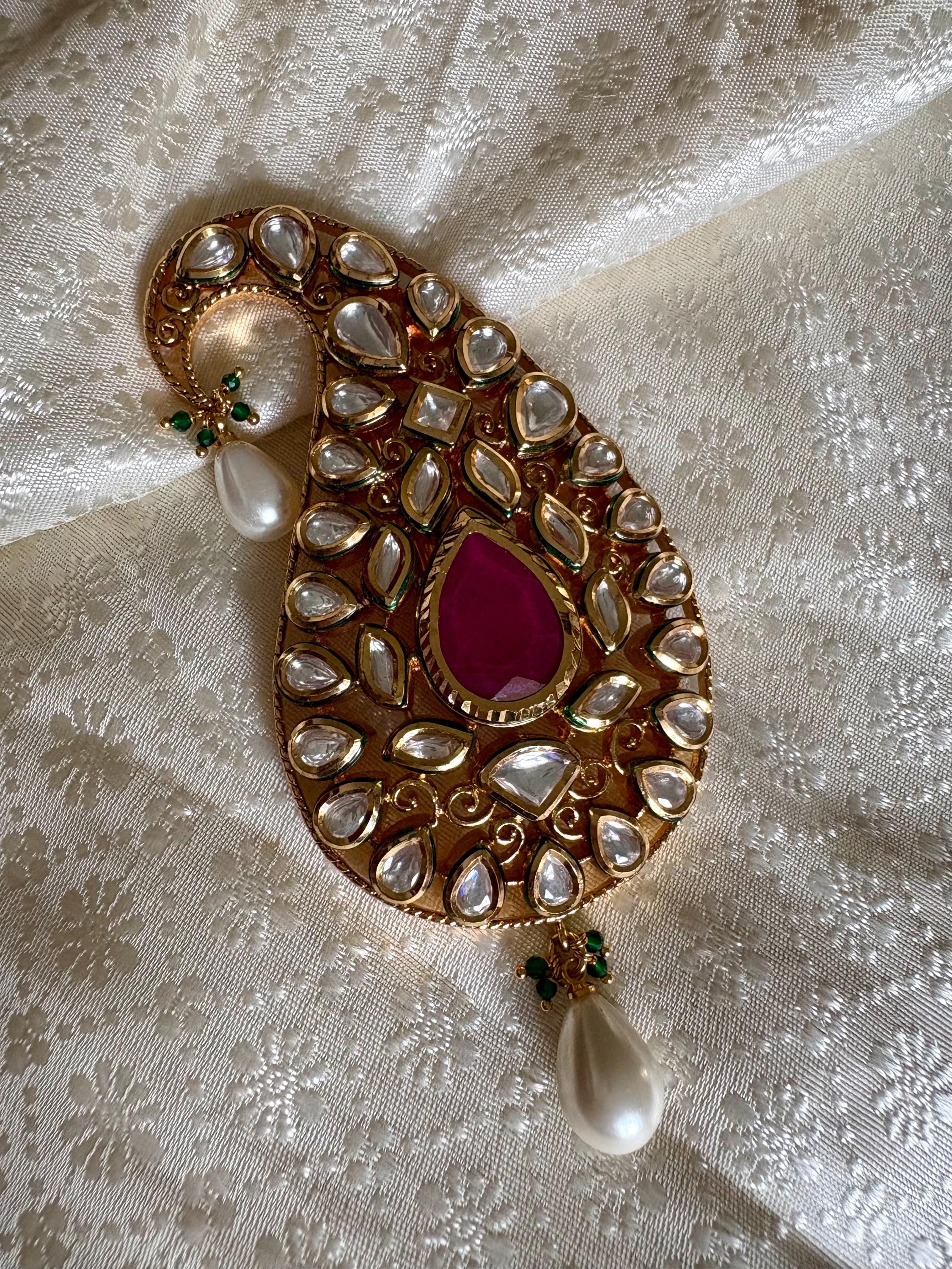 Green Kundan Kalgi/bridegroom Feather Kalgi/safa/sarpech/turban Kalgi ...