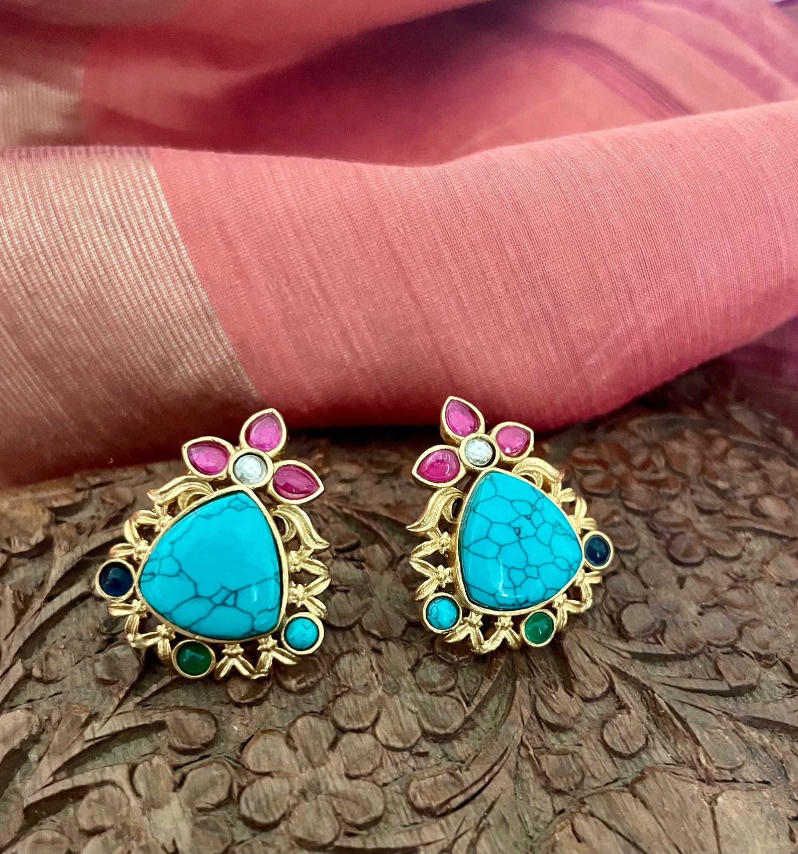 Feroza Jewelry Set/turquoise Blue Necklace Set/pendant Set/multicolour ...