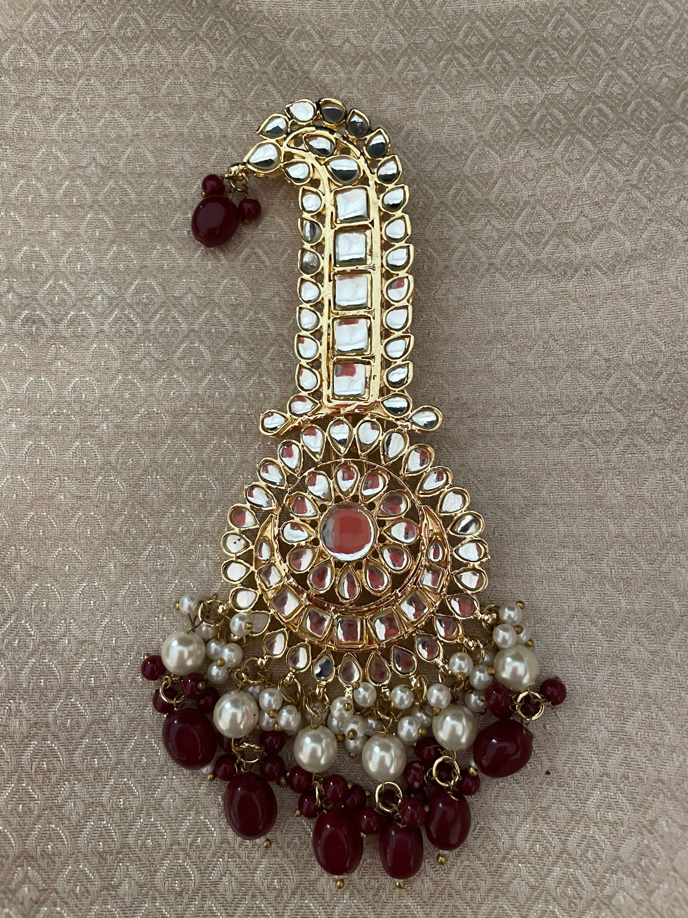 Gold Kundan Kalgi/ruby Red Groom Kalgi/pink Kalgi/safa/sarpech/red ...