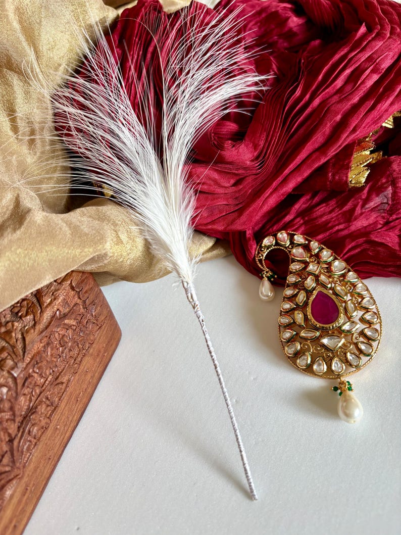 Green Kundan Kalgi/bridegroom Feather Kalgi/safa/sarpech/turban Kalgi ...