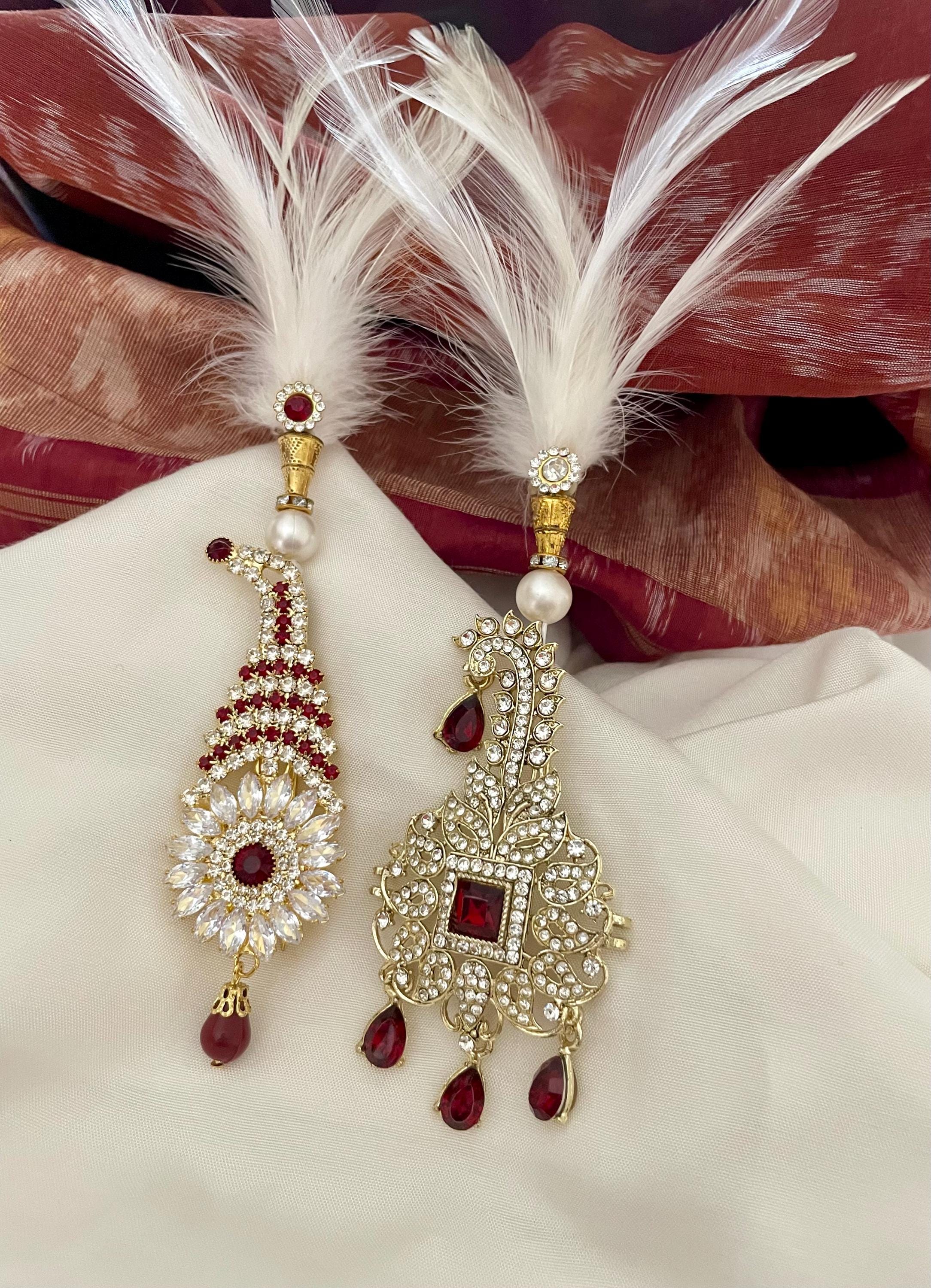 Red Diamond Groom Kalgi/maroon Kalgi/safa/sarpech/turban Kalgi/cz Kalgi ...