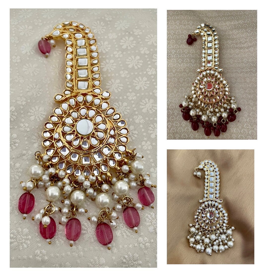Gold Kundan Kalgi/ruby Red Groom Kalgi/pink Kalgi/safa/sarpech/red ...