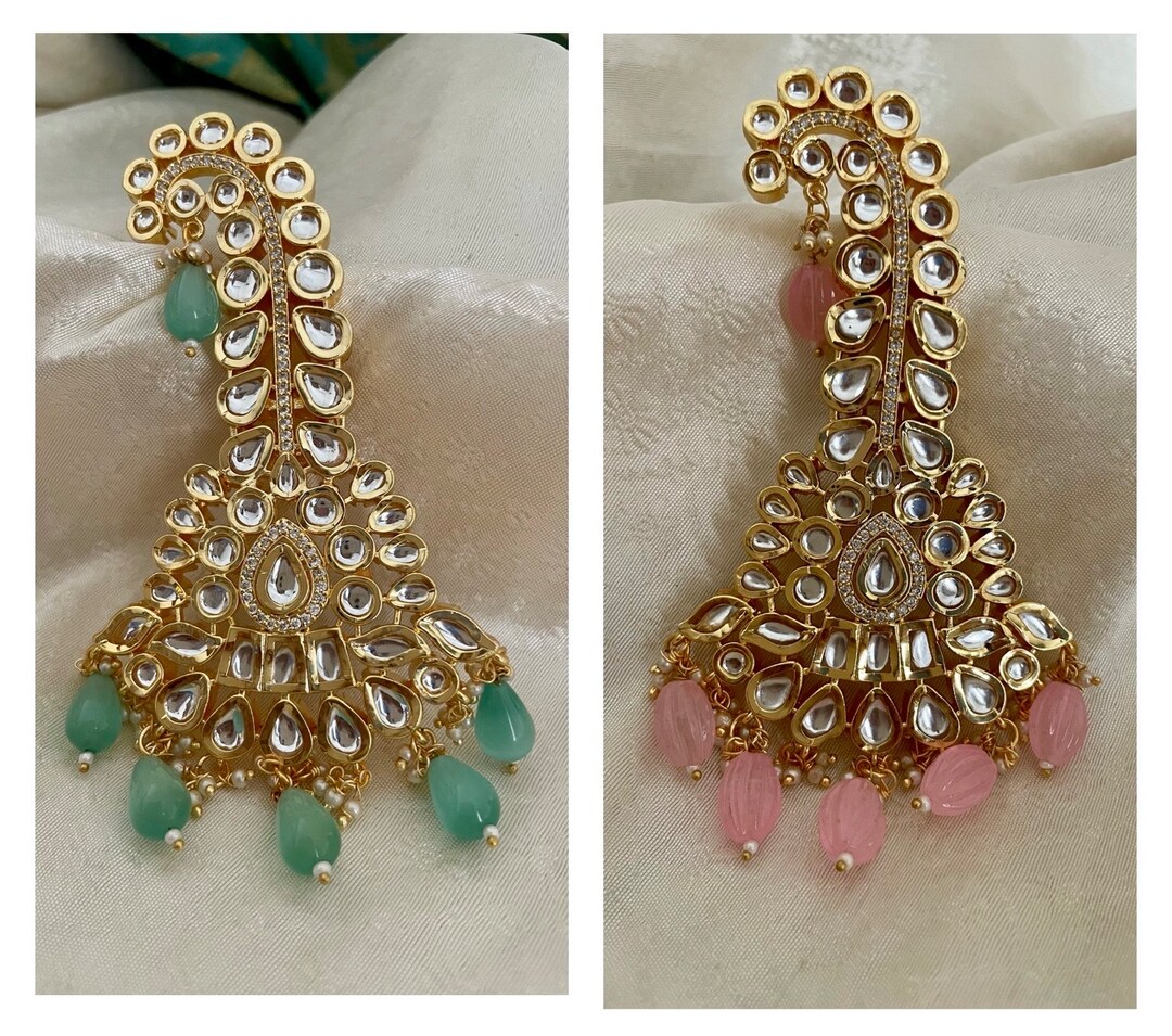 Pink Polki Kalgi/mintgreen Groom Kalgi/safa/groom Sarpech/turban Kalgi ...