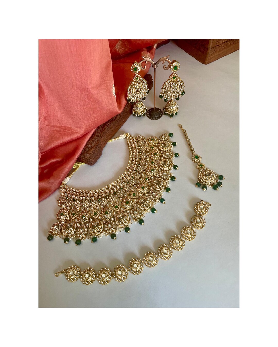 Emerald Green Bridal Jewelry Set/wedding Jewelry Set/designer Jewelry ...
