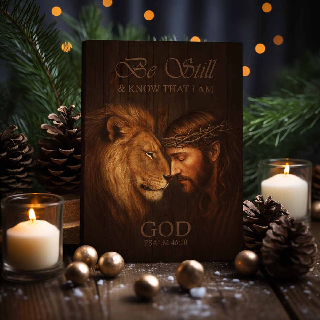 Jesus and Lion Face to Face Art: Christian Scripture Print - Etsy