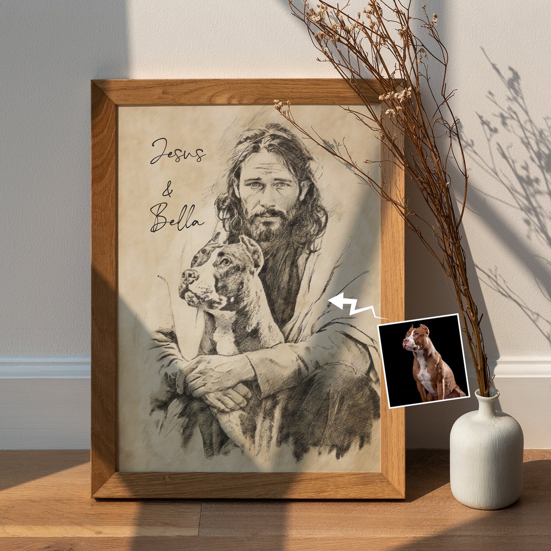Jesus and Your Dogs - Personalized Canvas Your Dog Safe in the Arms of ...