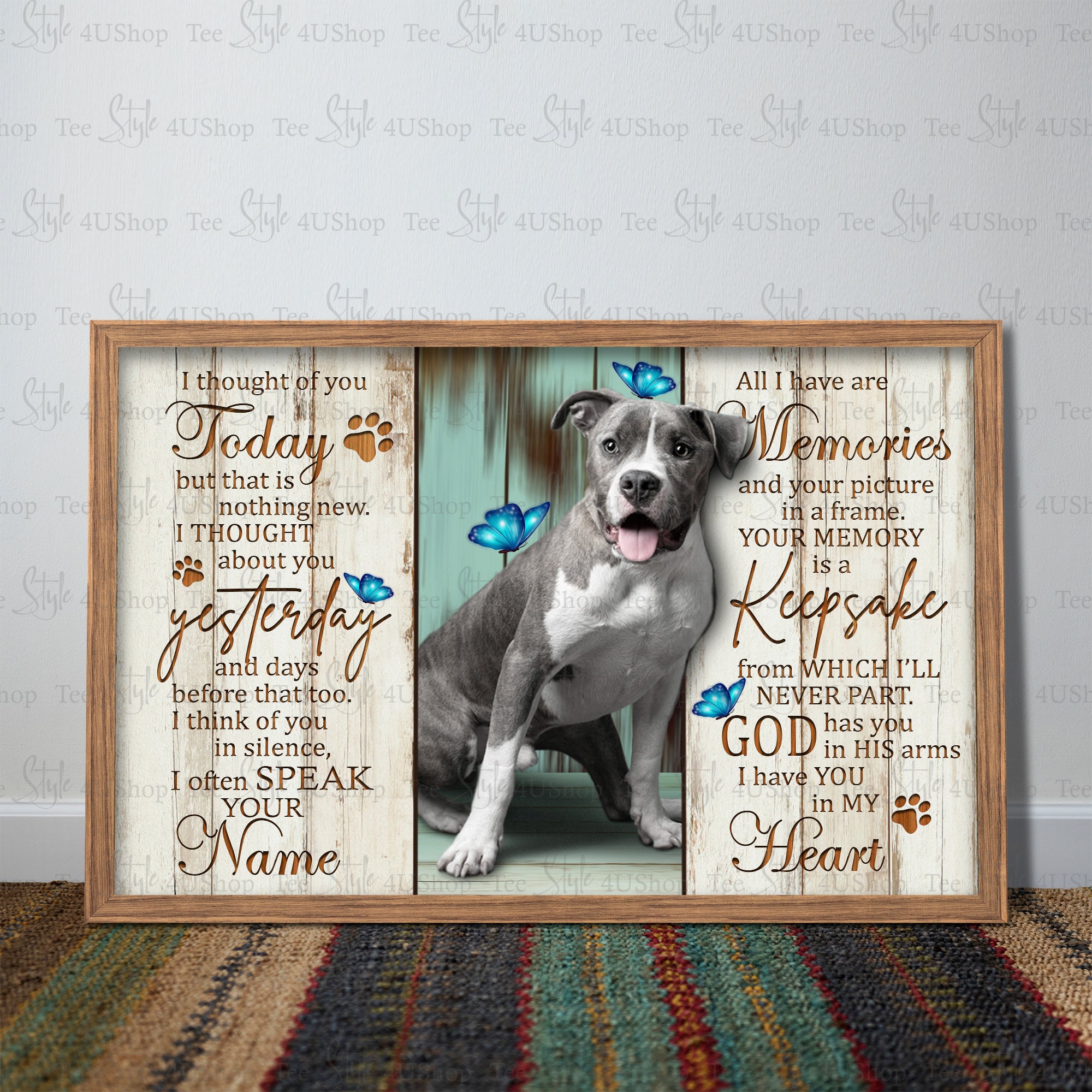 Personalized Your Pitbull Canvas Pit Bull Wall Art I Thought of You Dog ...