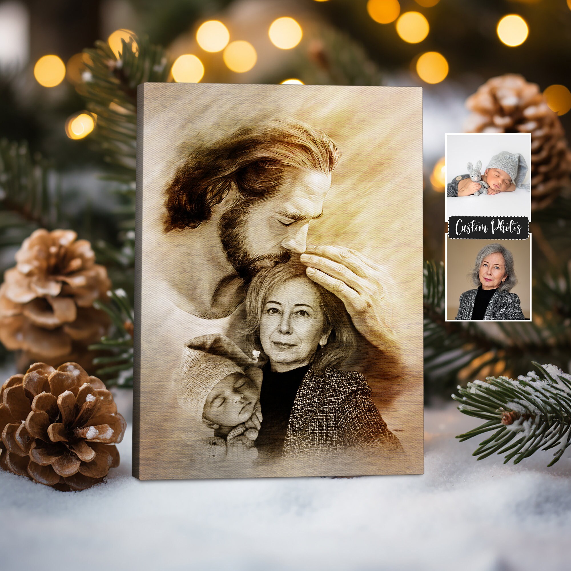 Add Deceased Loved Combine Photo Safe in the Arms of Jesus Photo Merge ...