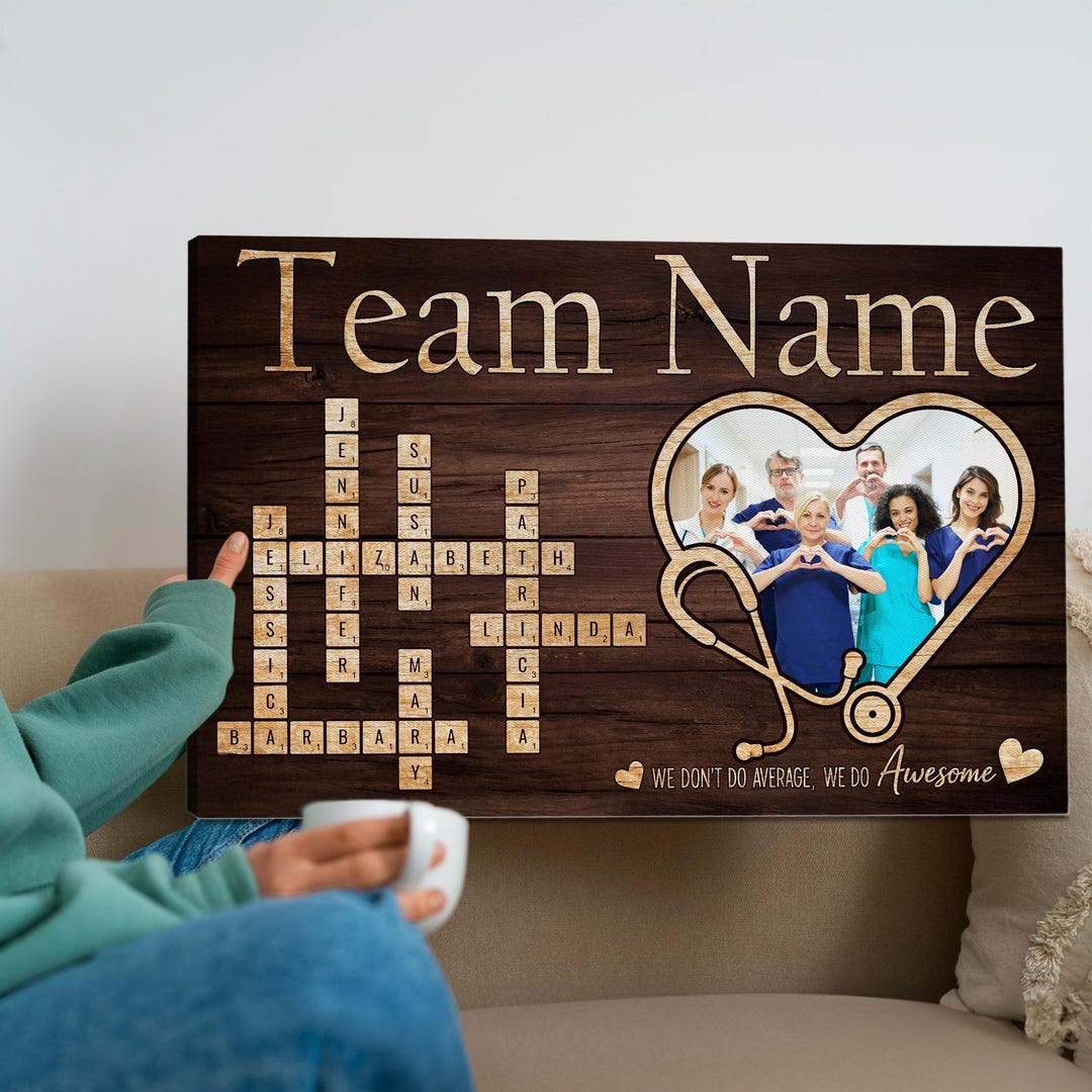 Personalized Nurse Team Photo Canvas: Scrabble Crossword Healthcare ...