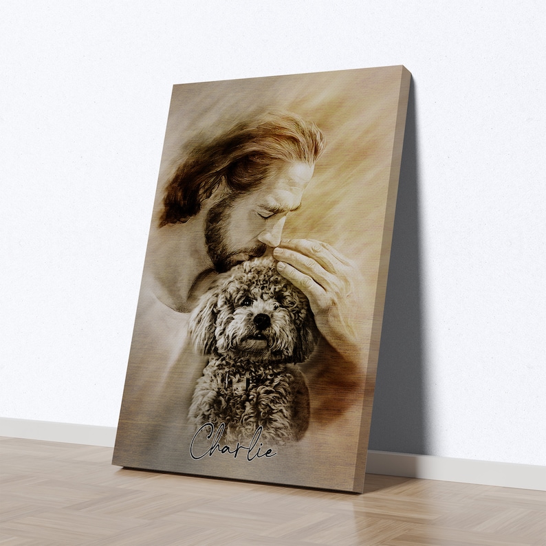 Jesus and Your Dogs Personalized Canvas Your Dog Safe in the Arms of ...