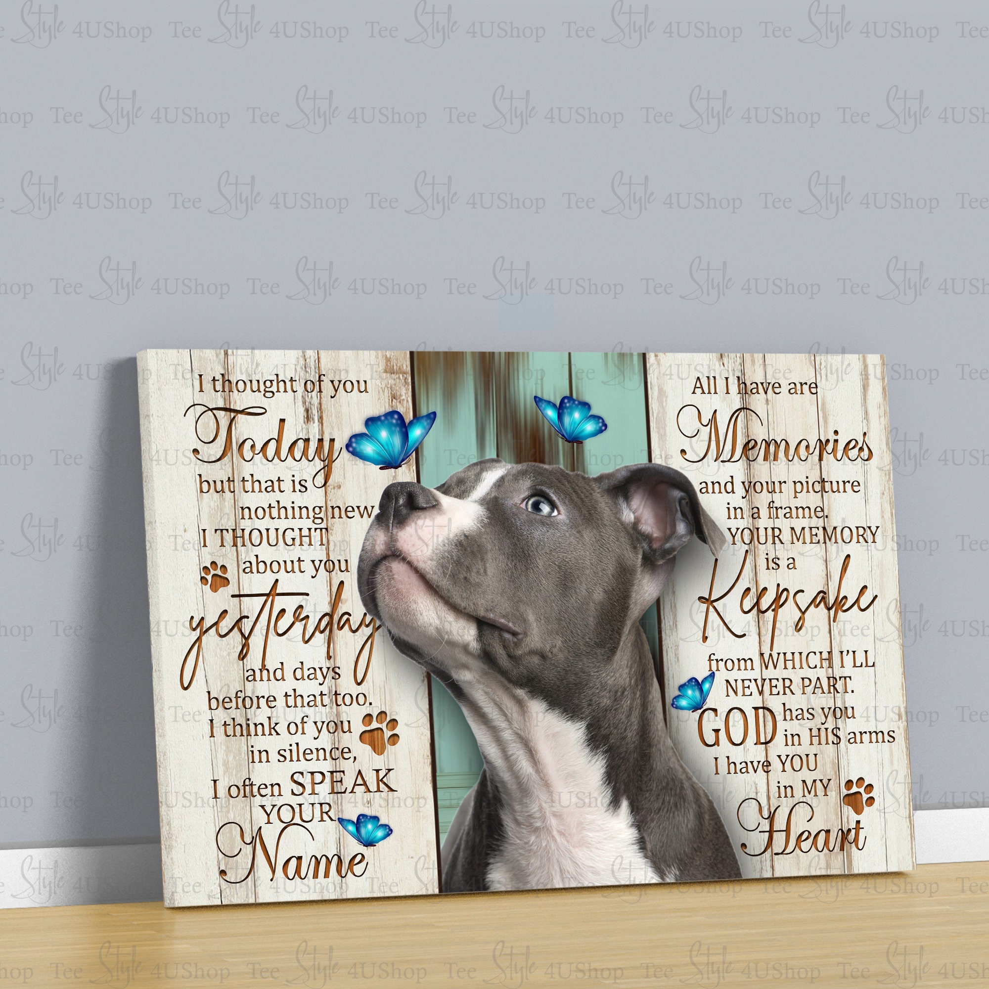 Personalized Your Pitbull Canvas Pit Bull Wall Art I Thought of You Dog ...