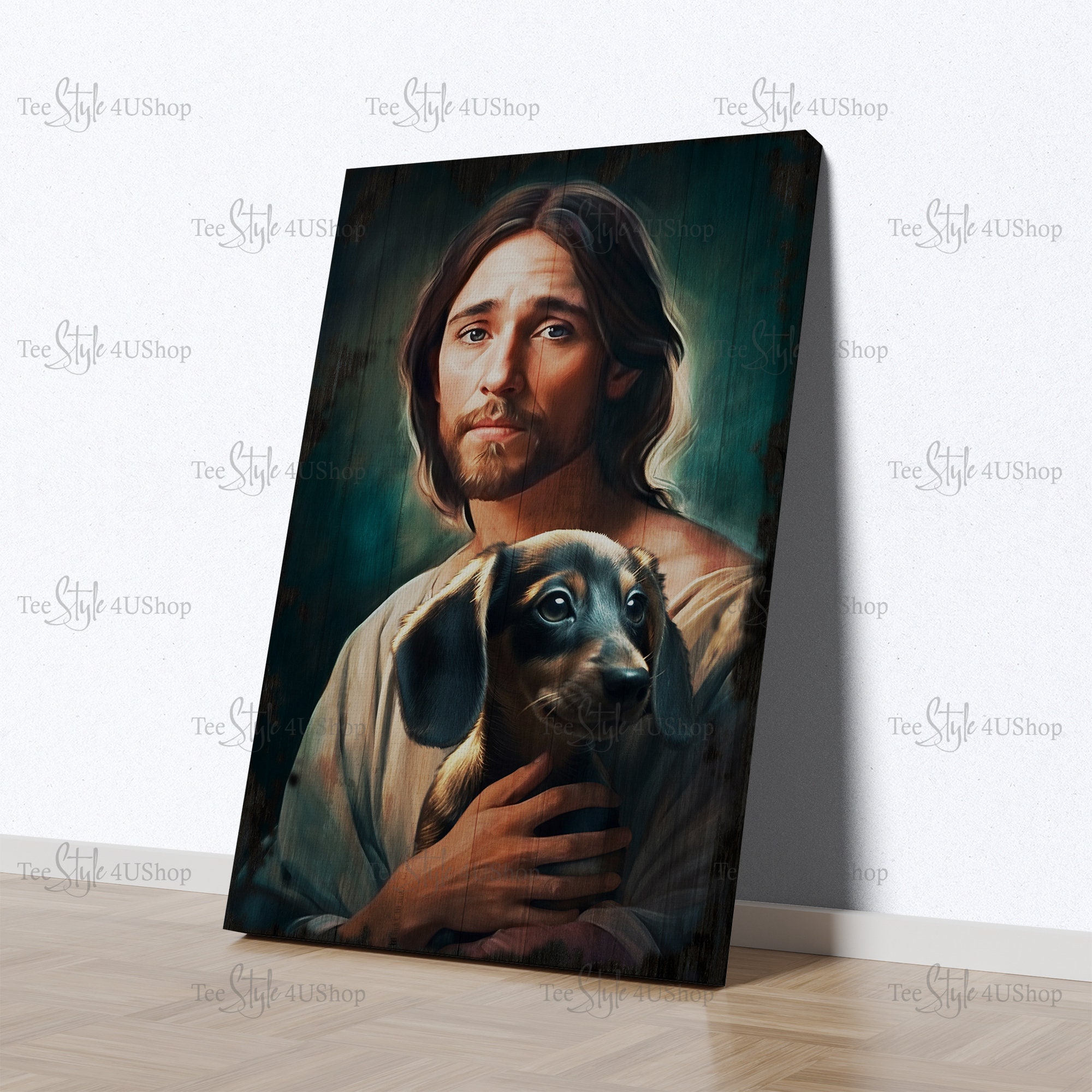 Personalized Your Dachshund Wall Art Jesus With Dachshund Dog Jesus and ...