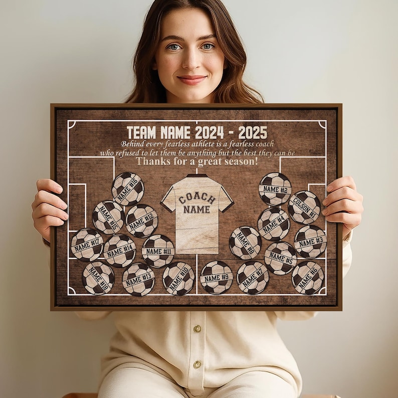 Personalized Soccer Coach Canvas – Team Player Names, Appreciation Gift ...