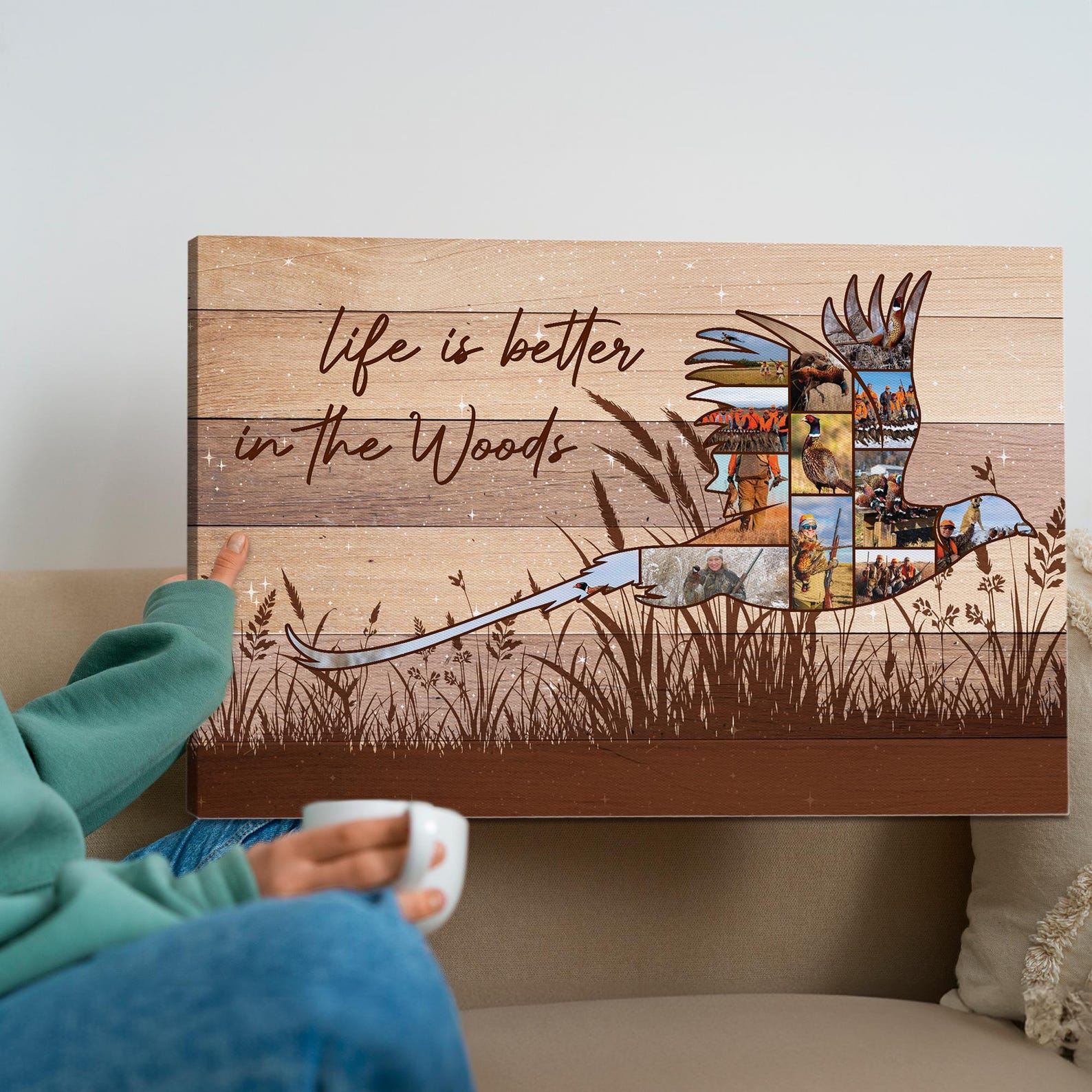 Personalized Pheasant Hunting Photo Collage Canvas: Outdoorsman Gift - Etsy