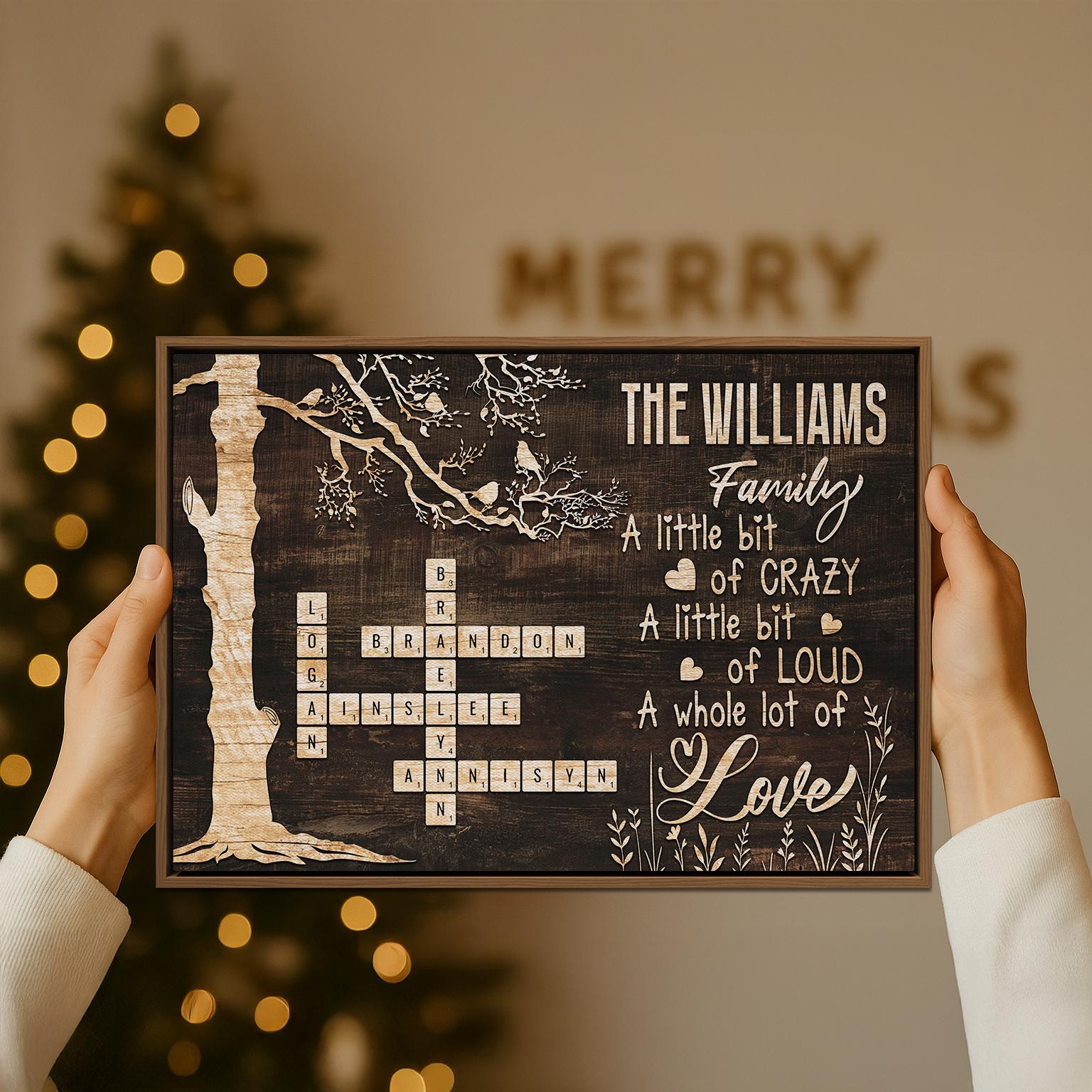 Personalized Family Name Crossword Canvas: Rustic Farmhouse Wall Art - Etsy