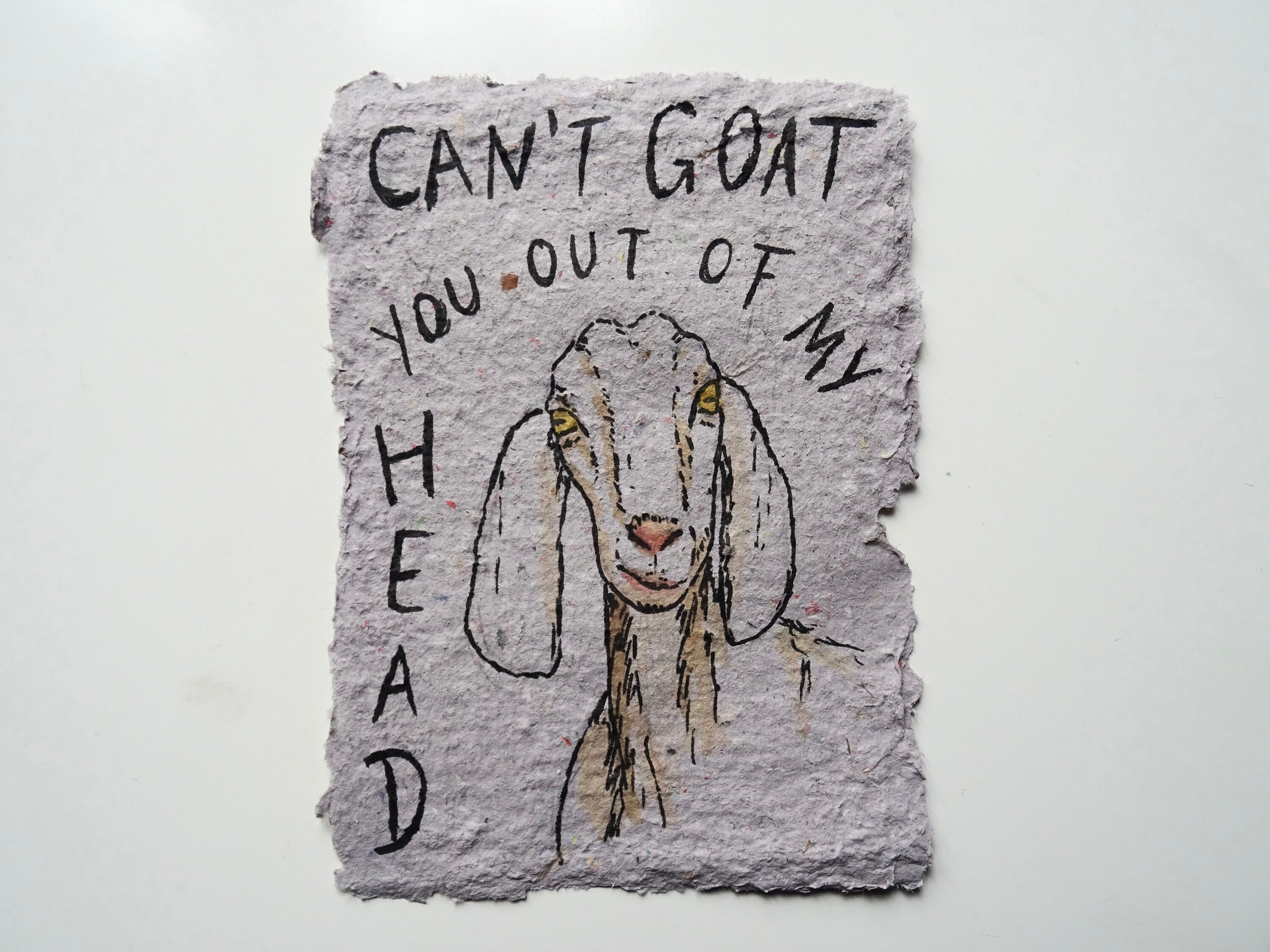 Goat Cards With Puns Hand Drawn on Handmade Paper - Etsy