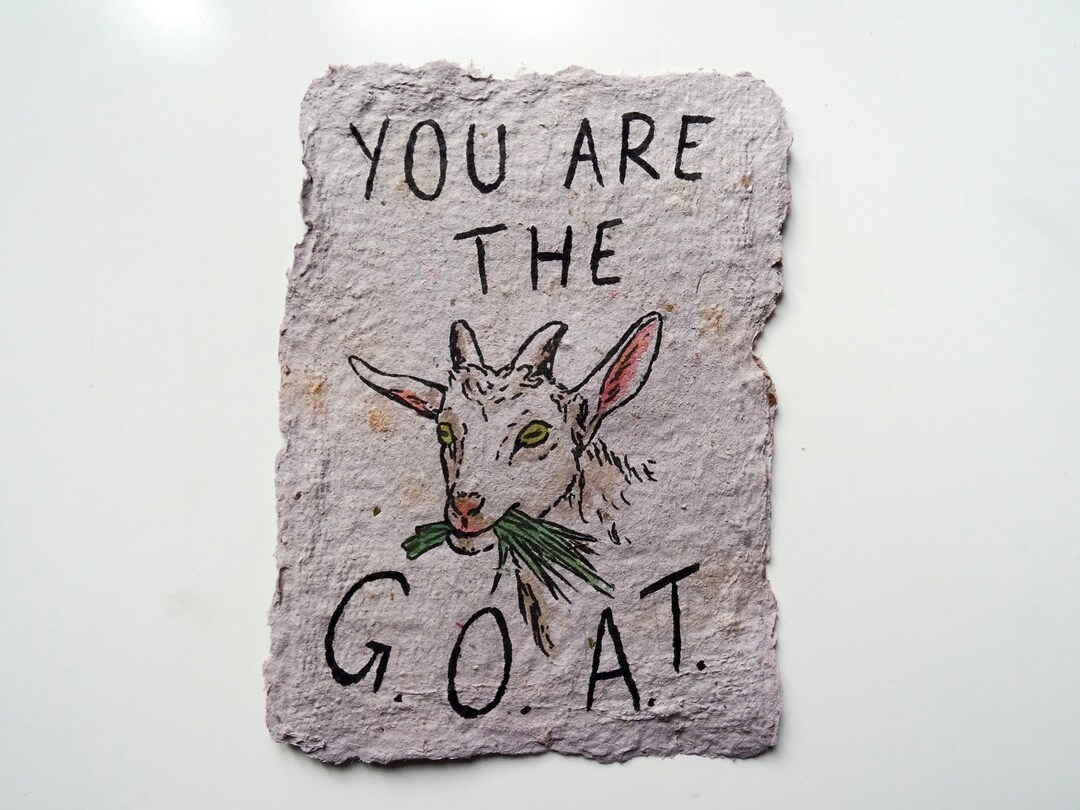 Goat Cards With Puns Hand Drawn on Handmade Paper - Etsy