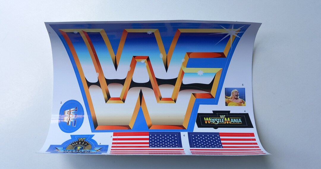 WWF Wrestling Ring Replacement Custom Stickers/labels/decals DIE CUT ...
