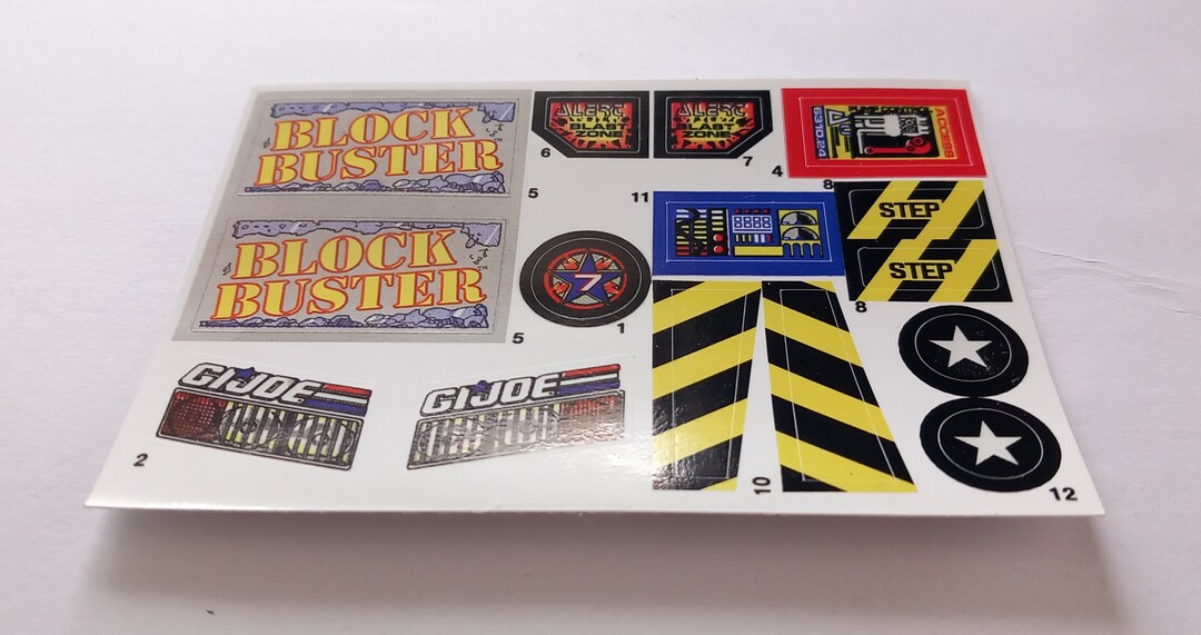 G I Joe Blockbuster G.I. Joe 1994 Replacement Stickers/labels/decals ...