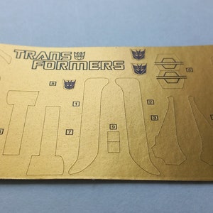 Transformers Decepticon Predacon Divebomb G1 Replacement Stickers ...