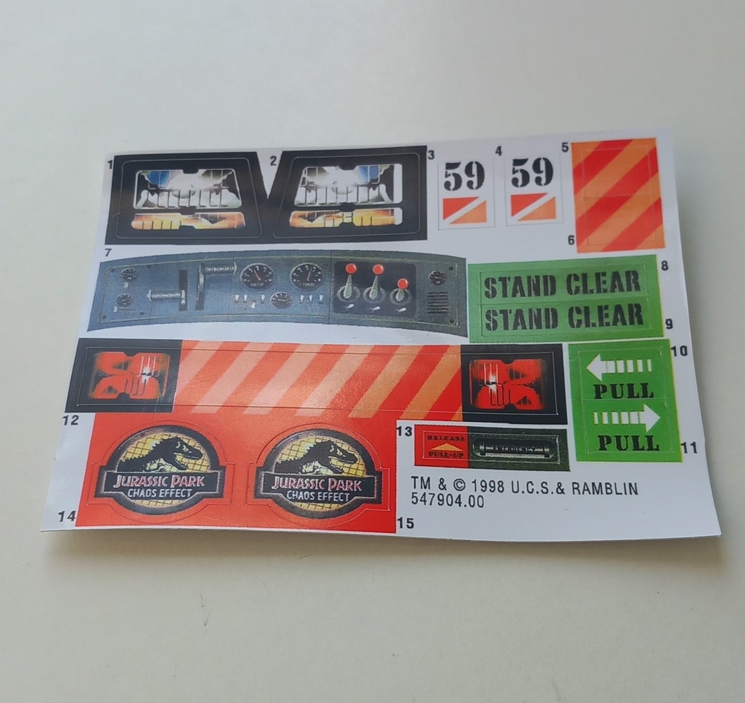 Jurassic Park Trike Dozer '97 Custom Stickers/labels/decals on Gloss ...